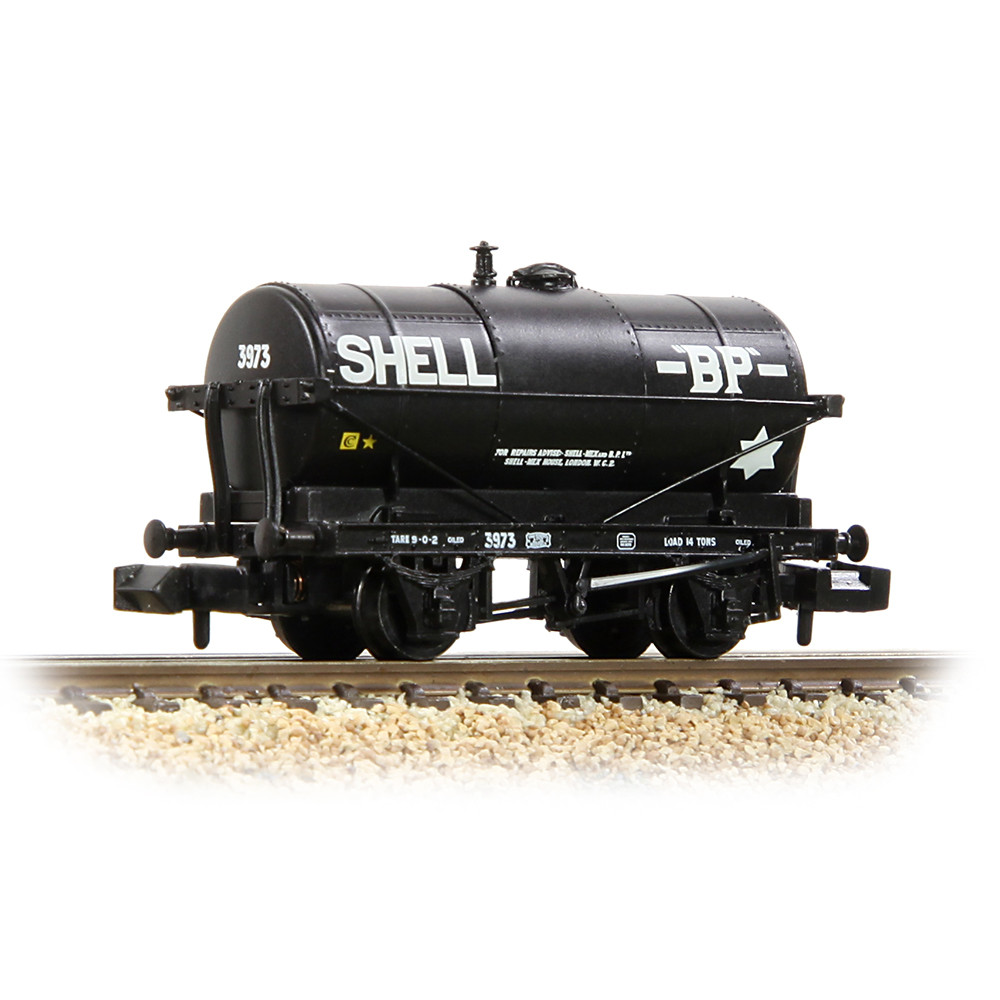 373-660 - 14T Class B Tank Wagon SHELL/BP Black - Durham Trains of Stanley