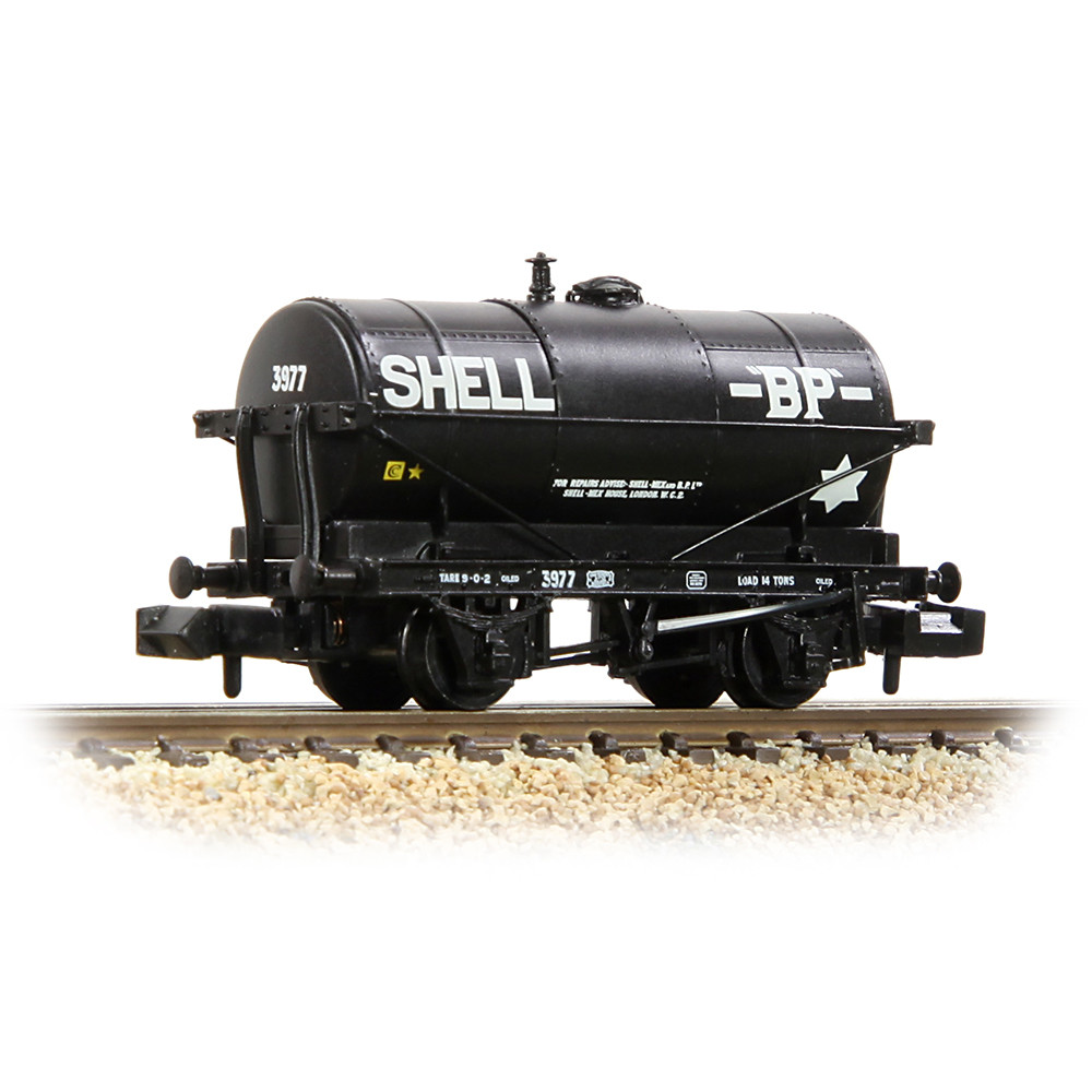 373-660A - 14T Class B Tank Wagon SHELL/BP Black - Durham Trains of Stanley