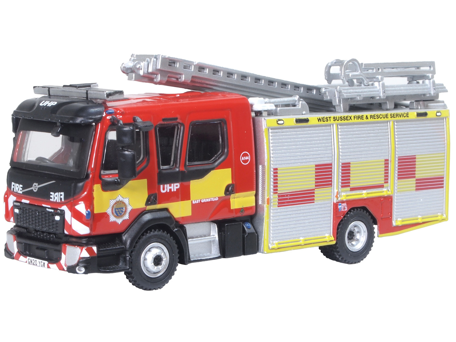 76VEO004 - Volvo one pump ladder fire engine - Durham Trains of Stanley