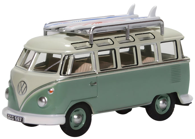 76VWS005 - VW T1 Samba Bus/Surfboards Turquoise - Durham Trains of Stanley